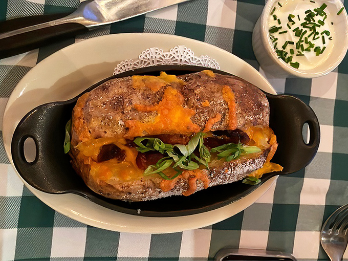 Not your college roommate's potato&mdash;this loaded beauty has clearly graduated with honors from the School of Delicious Excess.