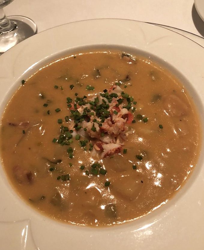 This isn't just lobster bisque—it's a velvety bowl of oceanic luxury that makes you wonder why anyone eats anything else.