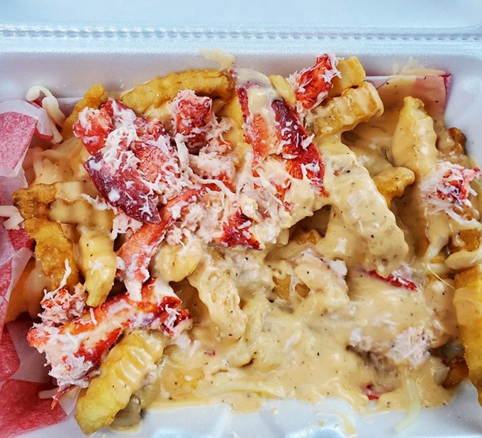 Lobster poutine: where Maine meets Canada in a glorious alliance of cheese curds, gravy, and sweet lobster meat. Diplomacy never tasted so good.
