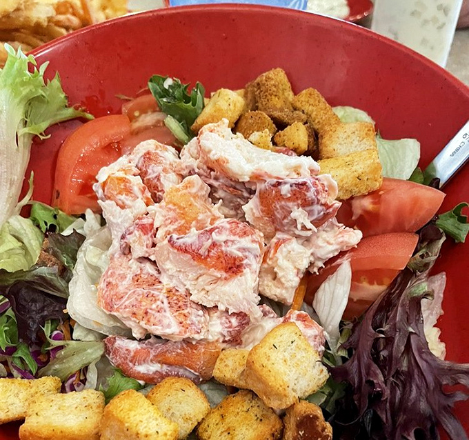 This lobster salad doesn't skimp on the star ingredient. Chunks of sweet meat nestled among fresh greens—summer in New England on a plate.