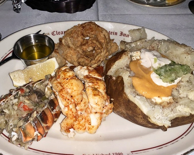 Fresh lobster tail that brings a taste of coastal luxury to this inland treasure.