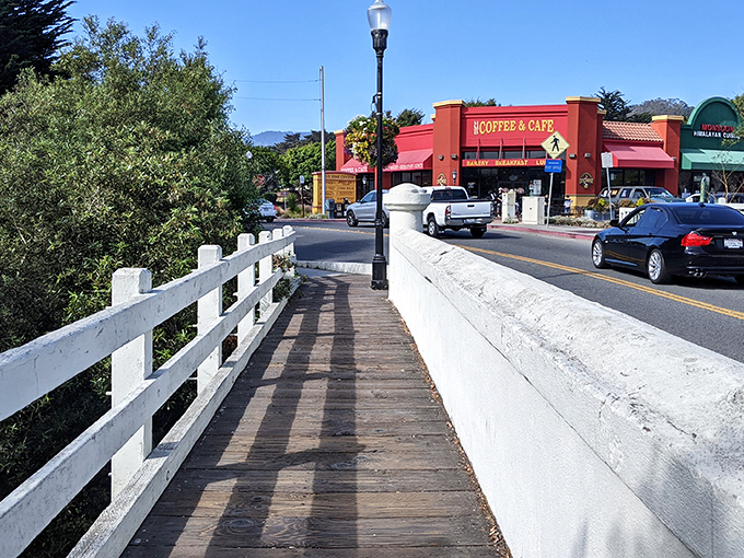 Half Moon Bay's wooden bridge walkway offers that perfect transition between small-town charm and the natural world beyond.