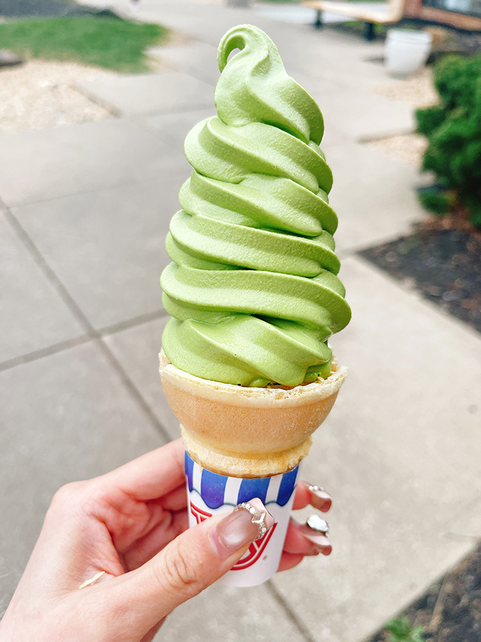 The matcha soft serve isn't just green ice cream&mdash;it's a swirled tower of earthy, sweet complexity that puts regular cones to shame.