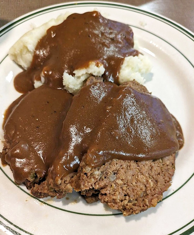 Meatloaf and gravy &ndash; the comfort food equivalent of a warm hug from someone who genuinely likes you, not just tolerates your existence.