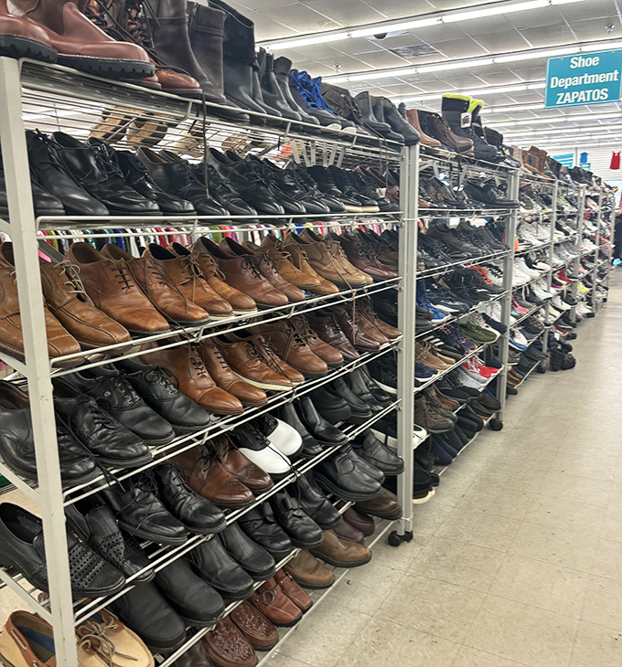 From boardroom to barbecue, these shelves hold footwear for every occasion and budget imaginable.