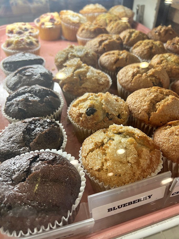 Muffin paradise found! Chocolate for the soul, blueberry for the health-conscious pretenders. These aren't just baked goods&mdash;they're morning motivation in paper wrappers.