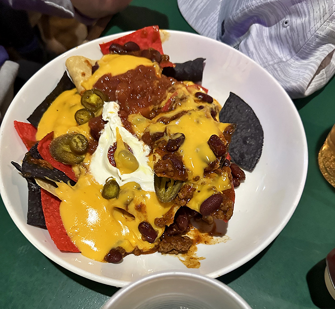 Nachos that require a strategy to eat&mdash;each chip a delivery system for chili, cheese, jalape&ntilde;os and sour cream in perfect harmony.