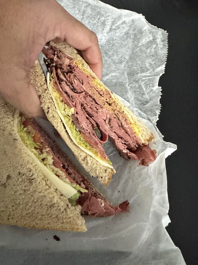 The New Yorker doesn't need to shout to get attention. Pastrami and Swiss on rye&mdash;a sandwich that knows exactly what it is.