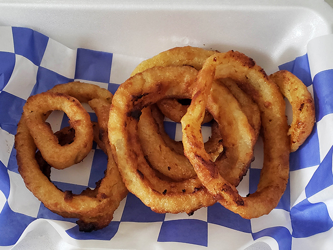 Golden, crispy onion rings that crackle with each bite&mdash;the perfect sidekick to any sandwich adventure.