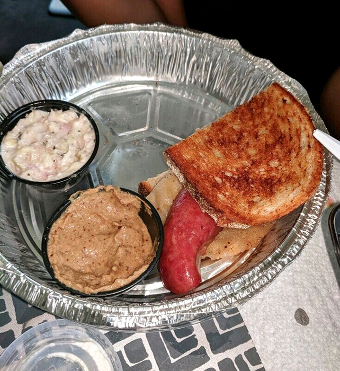 The PK Stacker towers like a delicious monument to excess, complete with kielbasa and all the Polish fixings.