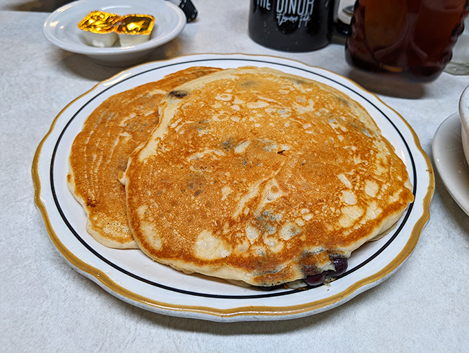 These pancakes arrive at your table like golden frisbees of happiness, ready to soak up syrup dreams.