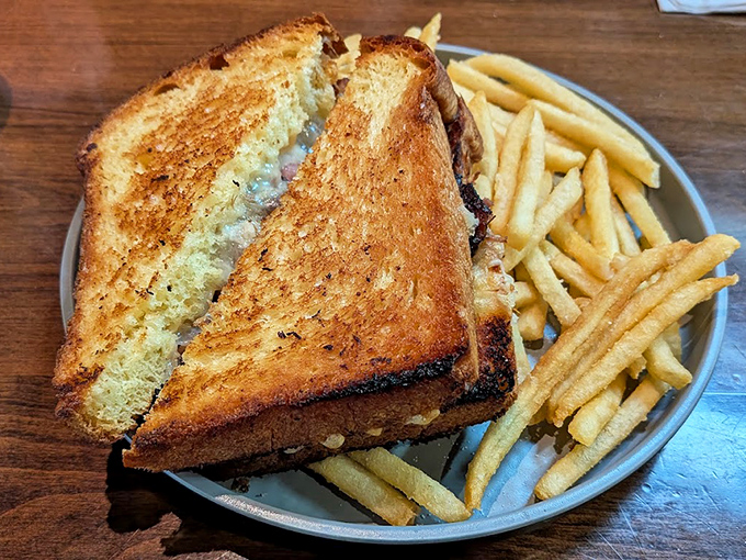 The patty melt: where grilled perfection meets melted cheese in a sandwich romance worthy of its own sitcom episode.
