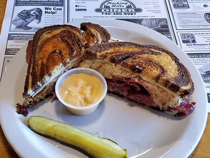 This Reuben sandwich isn't just lunch&mdash;it's architecture. Layers of corned beef and sauerkraut creating the Taj Mahal of deli experiences.