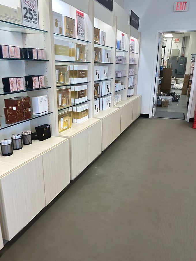 A perfume paradise where luxury scents line up like soldiers. Your signature fragrance is here somewhere, just follow your nose.