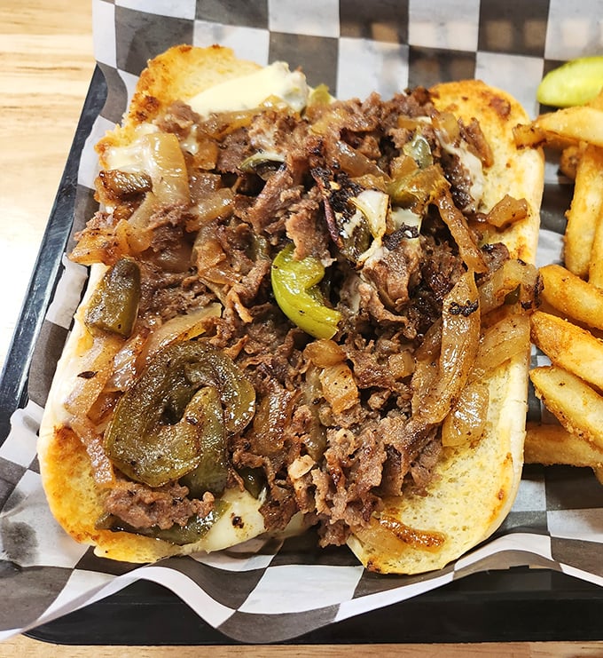 The Philly cheesesteak that would make Philadelphians nod in respect. Tender beef, melted cheese, and those perfectly caramelized peppers and onions&mdash;a holy trinity of flavor.