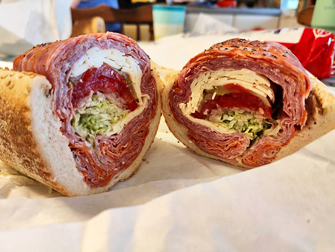 The Philly hoagie stands tall, wrapped and ready like a delicious present you give yourself for lunch.