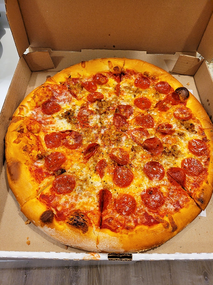 A pepperoni pizza that proves Moccia's isn't just a one-trick pony &ndash; this pie could hold its own in any pizza-loving town.