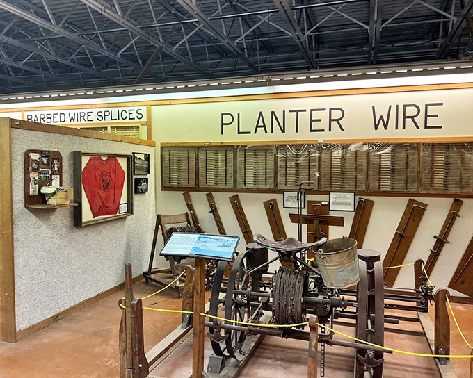 Not just any farm equipment&mdash;this "Planter Wire" display shows the ingenuity that helped transform the American frontier into productive farmland. 