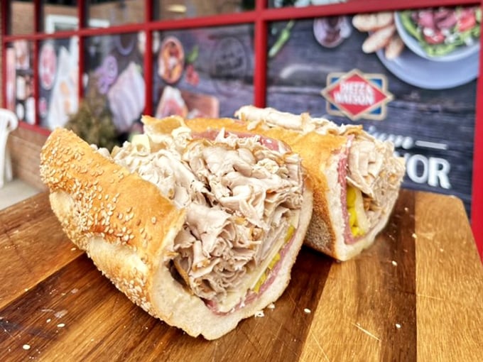 Pork and provolone getting cozy on a roll - this is what sandwich harmony looks like, folks.