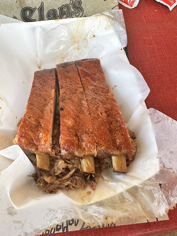 Ribs where the meat doesn't "fall off the bone" (a rookie mistake) but surrenders with gentle resistance – the barbecue sweet spot.