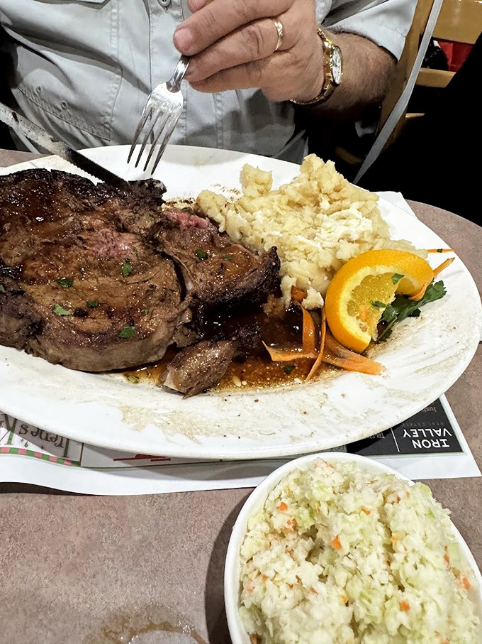 Prime rib that doesn't need filter enhancement&mdash;just a perfect medium-rare, creamy mashed potatoes, and a side of nostalgia.