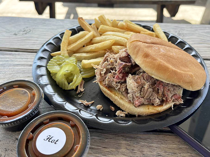 The pulled pork sandwich &ndash; where tender, smoky meat meets toasted bun in a relationship more perfect than any Hollywood romance.