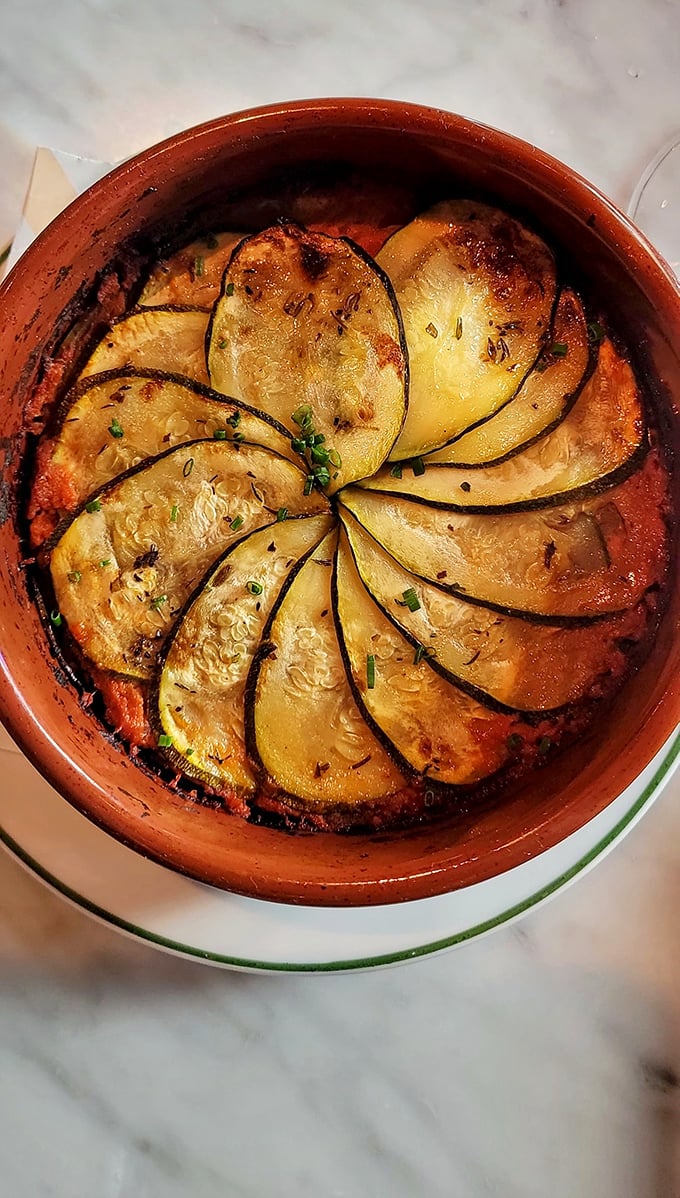 Ratatouille so perfectly arranged, you'll hesitate before eating it&mdash;but only for about three seconds before your fork dives in.