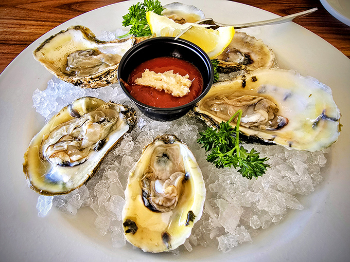 Fresh oysters on ice&mdash;nature's perfect appetizer served with just enough accoutrements to enhance, never mask, their briny brilliance.