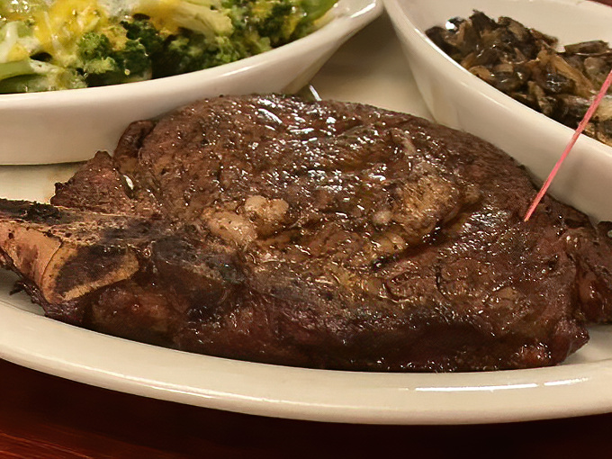 This bone-in ribeye isn't just dinner&mdash;it's a primal experience that reconnects you with your carnivorous ancestors. Vegetarians, avert your eyes.