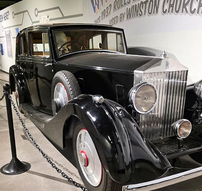 Winston Churchill's alleged Rolls-Royce gleams with old-world elegance. The perfect vehicle for outrunning aliens or making a dignified entrance at Area 51.
