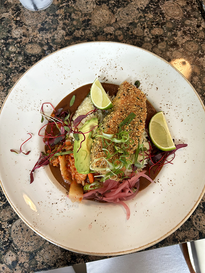 Sea bass so perfectly prepared, it practically swims off the plate and into your heart.