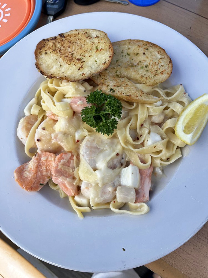 Seafood alfredo that proves pasta and ocean treasures were meant for each other&mdash;a maritime love affair in every forkful.