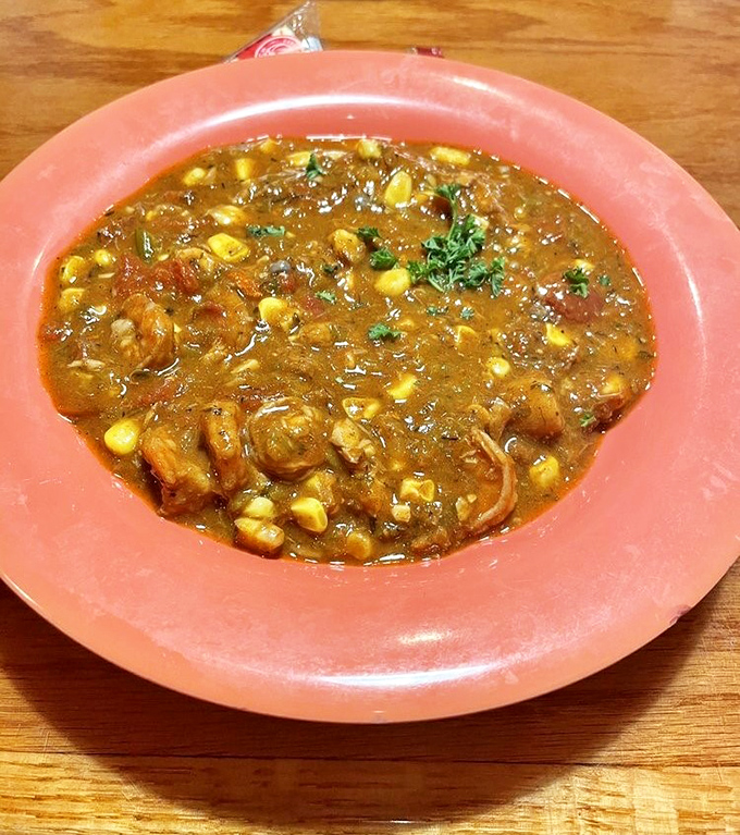 A bowl of seafood gumbo that brings New Orleans soul to Florida's sandy shores.