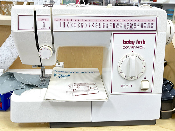 This Baby Lock sewing machine with manual intact is the unicorn of thrift finds&mdash;ready to transform Pinterest dreams into reality.