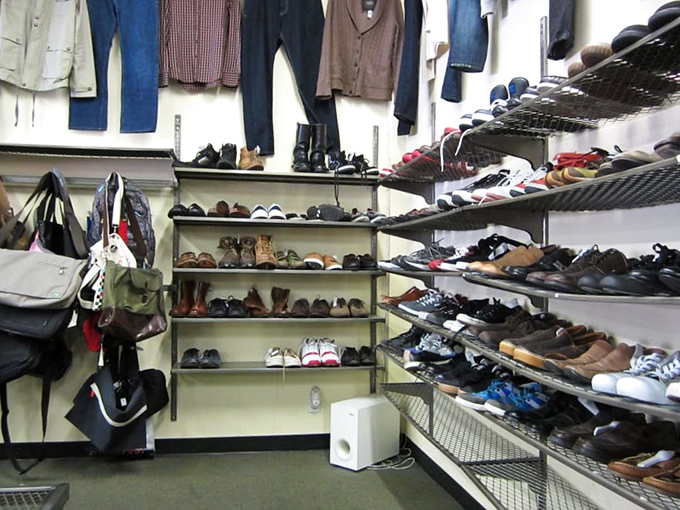 A corner dedicated solely to footwear fantasies, where barely-worn designer shoes wait for their Cinderella moment at prices that won't turn your bank account into a pumpkin.