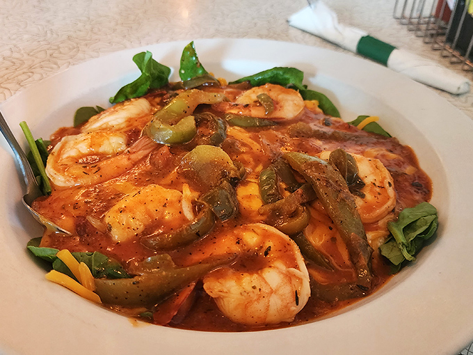 Gulf shrimp swimming in a sea of savory sauce. This dish proves Florida seafood doesn't need fancy preparations&mdash;just respect for quality ingredients.