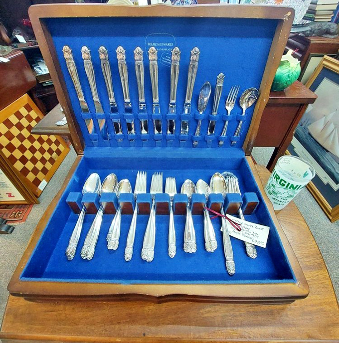 Grandma's "good silver" that only appeared on holidays now shines in this elegant display. Sunday dinners never looked so sophisticated.