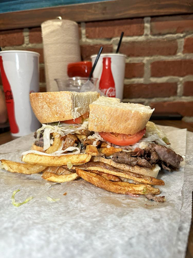 That sirloin steak sandwich isn't messing around &ndash; it's what happens when dinner decides to become lunch.