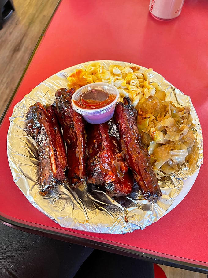 Ribs with that perfect mahogany sheen, where the smoke ring isn't just visible&mdash;it's practically announcing itself with a bullhorn.