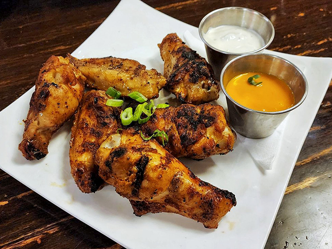 These wings have clearly been introduced to smoke and spice in a meaningful relationship that benefits everyone involved, especially your taste buds.