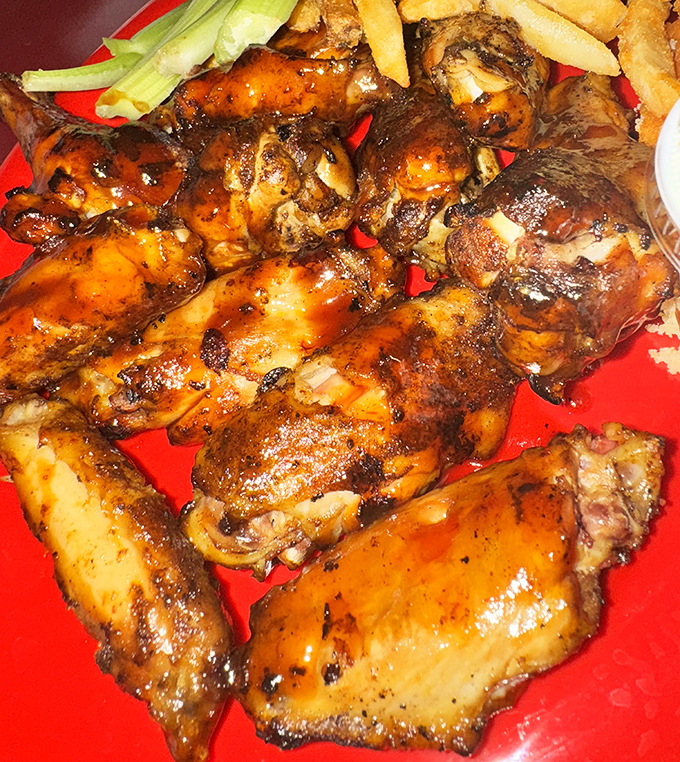 These wings didn't just get smoked&mdash;they got transformed. Burnished to mahogany perfection, they make ordinary buffalo wings seem like they're not even trying.