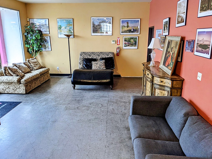 This cozy vignette could be a film set for an indie movie about finding yourself—complete with mismatched furniture that somehow works perfectly together.