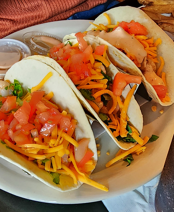 Fresh tacos bursting with vibrant colors and textures &ndash; proof that even in Ohio, good Mexican-inspired flavors can make your taste buds dance a happy jig.