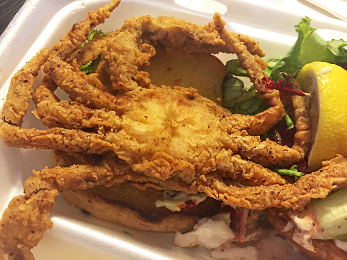 Soft shell crab sandwich that's worth getting your hands messy for. When something looks this good, napkins become merely a suggestion. 