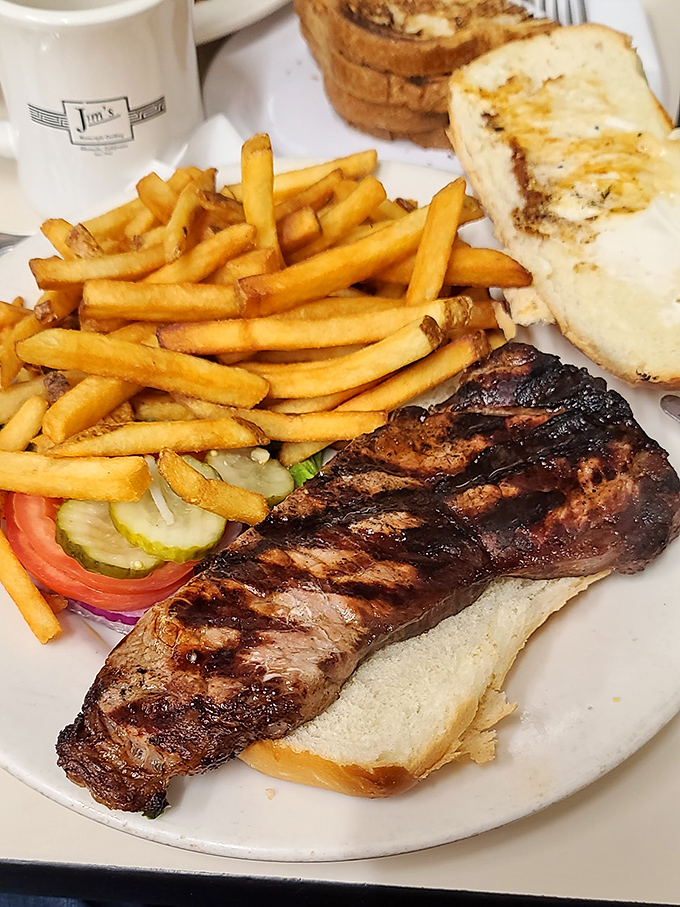 A steak sandwich that doesn't need to show off &ndash; it just delivers honest, satisfying flavor that makes lunch feel like a victory lap.