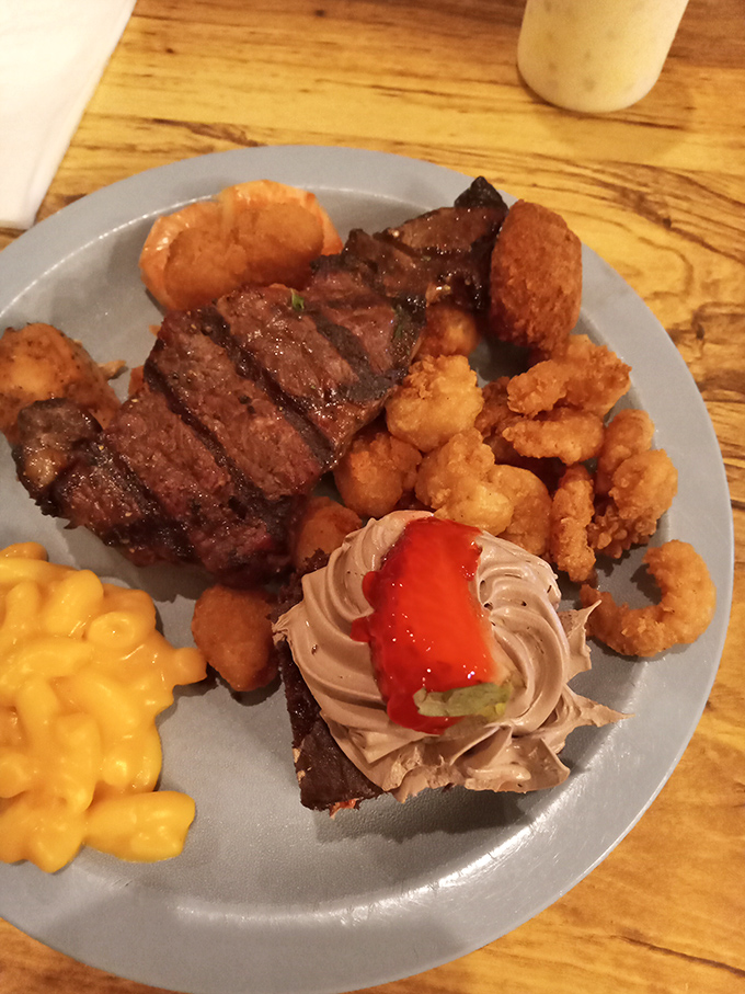 Surf meets turf in perfect harmony &ndash; a plate that says "I couldn't decide between steak and seafood, so I chose happiness."
