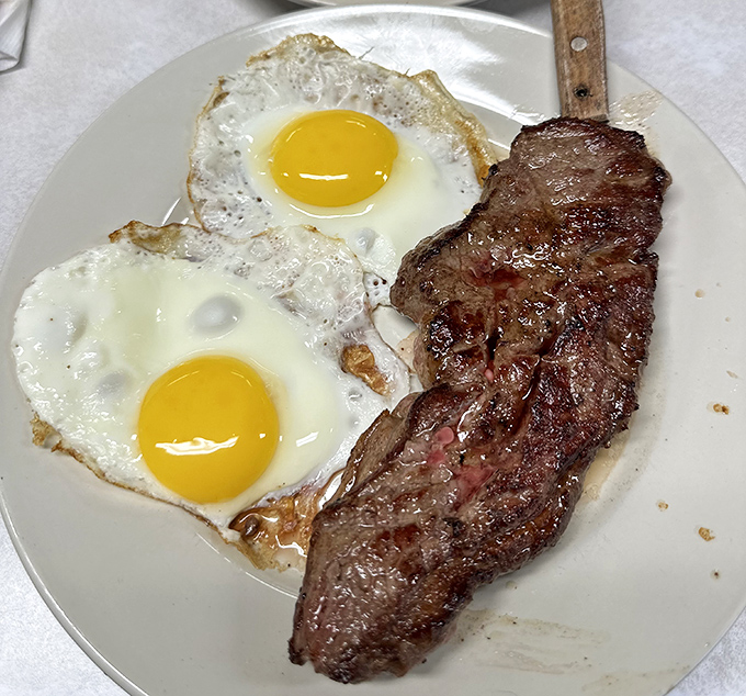 Steak and eggs &ndash; the breakfast of champions or the lunch of legends? At Sunshine Cafe, it's both, with sunny-side perfection.