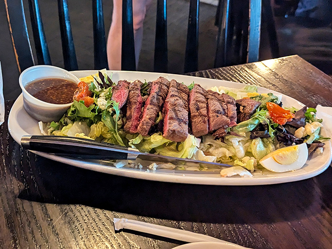 Who said salads can't be indulgent? This steak salad proves greens are just a vehicle for delivering perfectly cooked beef to your mouth.