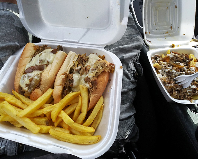 The legendary steak and cheese with fries – a combo that has launched a thousand food dreams and zero regrets.
