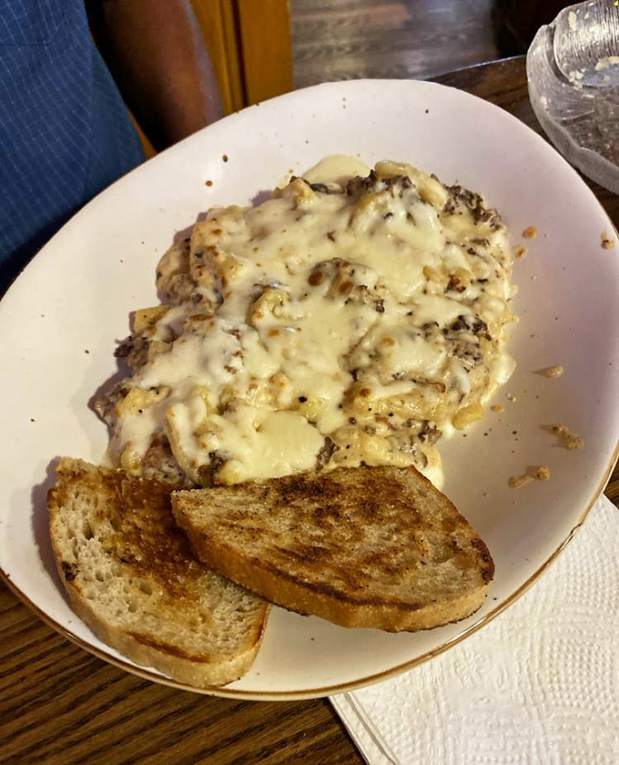 Steak mac and cheese - because sometimes you need both comfort food and cowboy cuisine on one plate.
